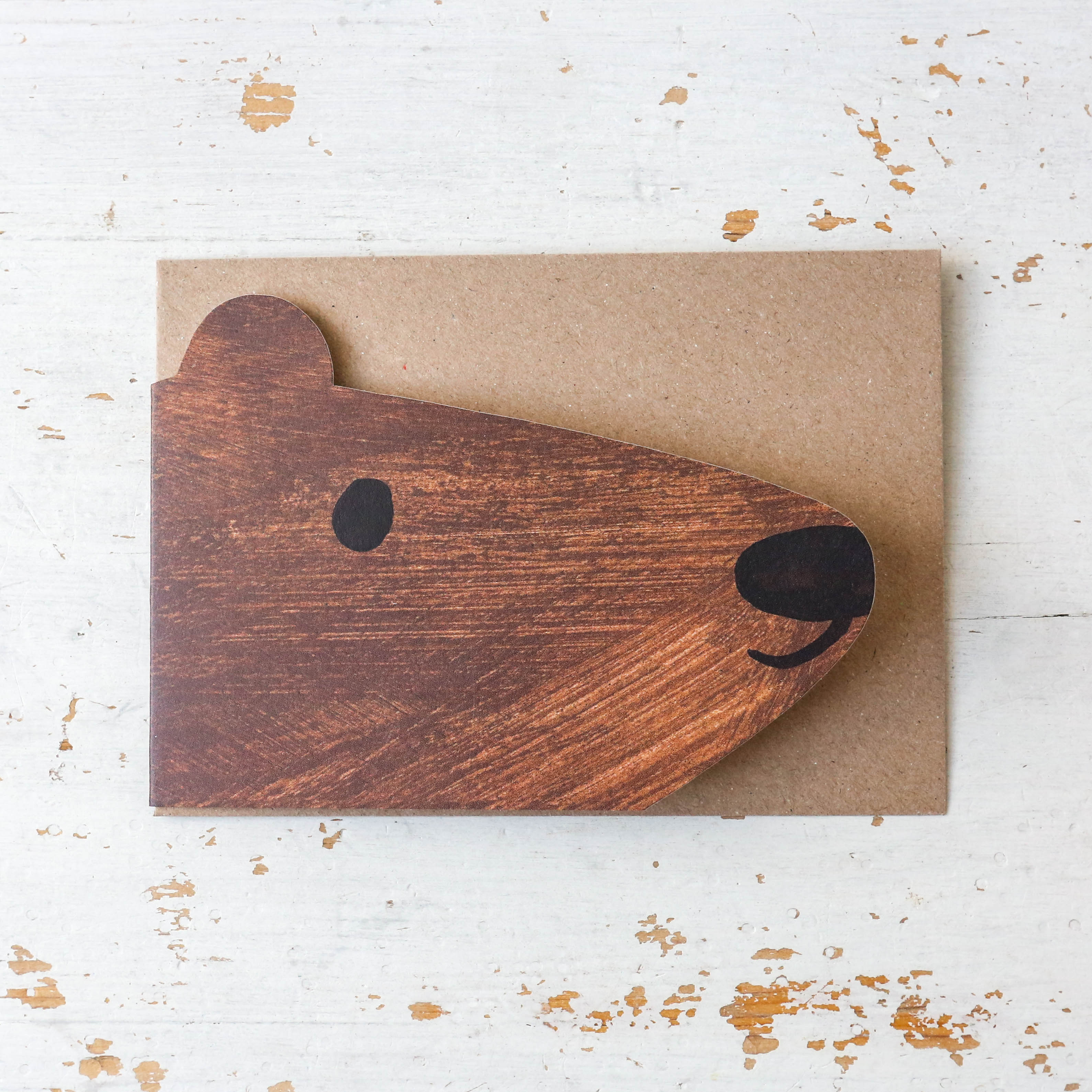 Brown Bear Cut Out Card – Berylune