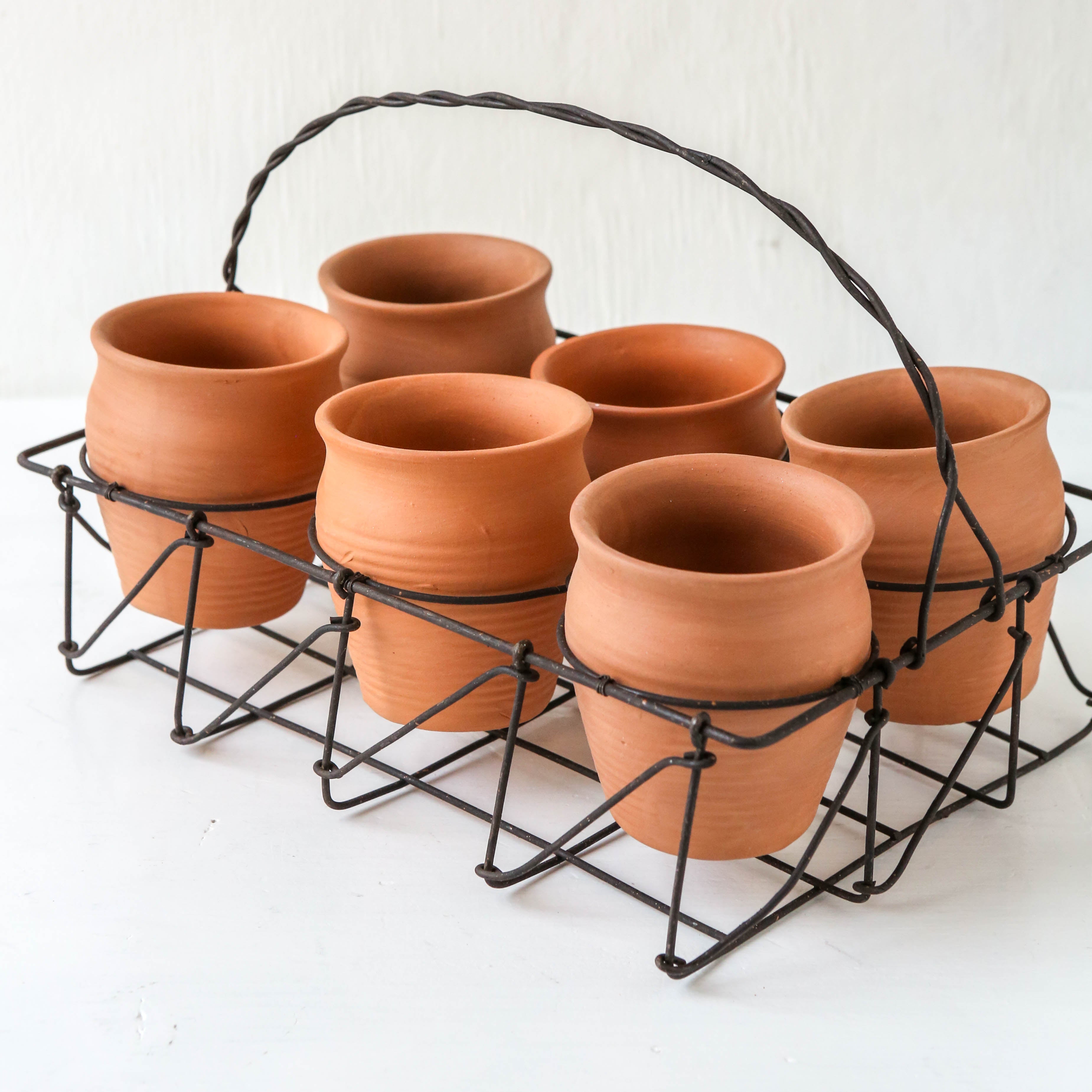 Terracotta Pots with Rack – Berylune