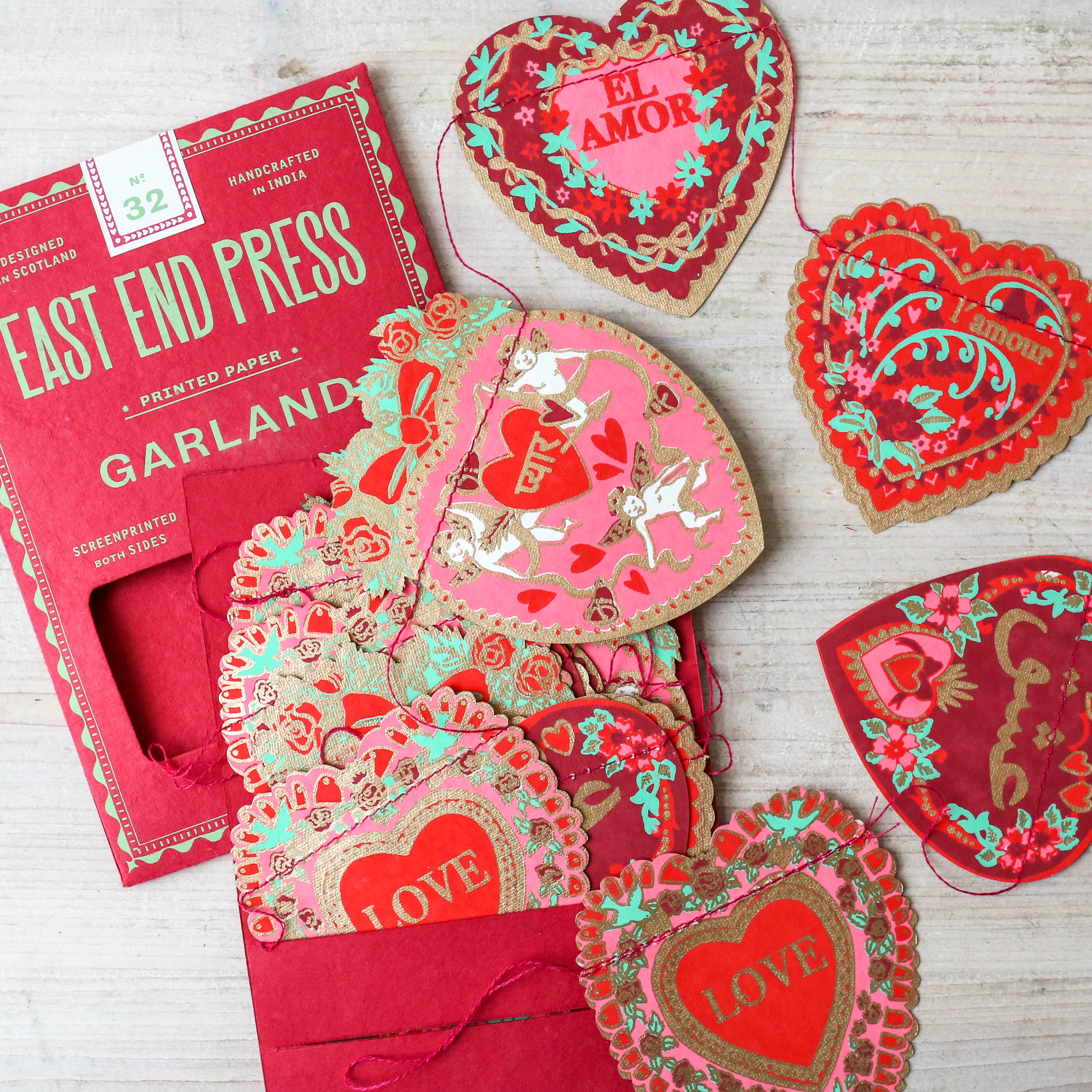 Valentine's Sewn Paper Garland – Berylune