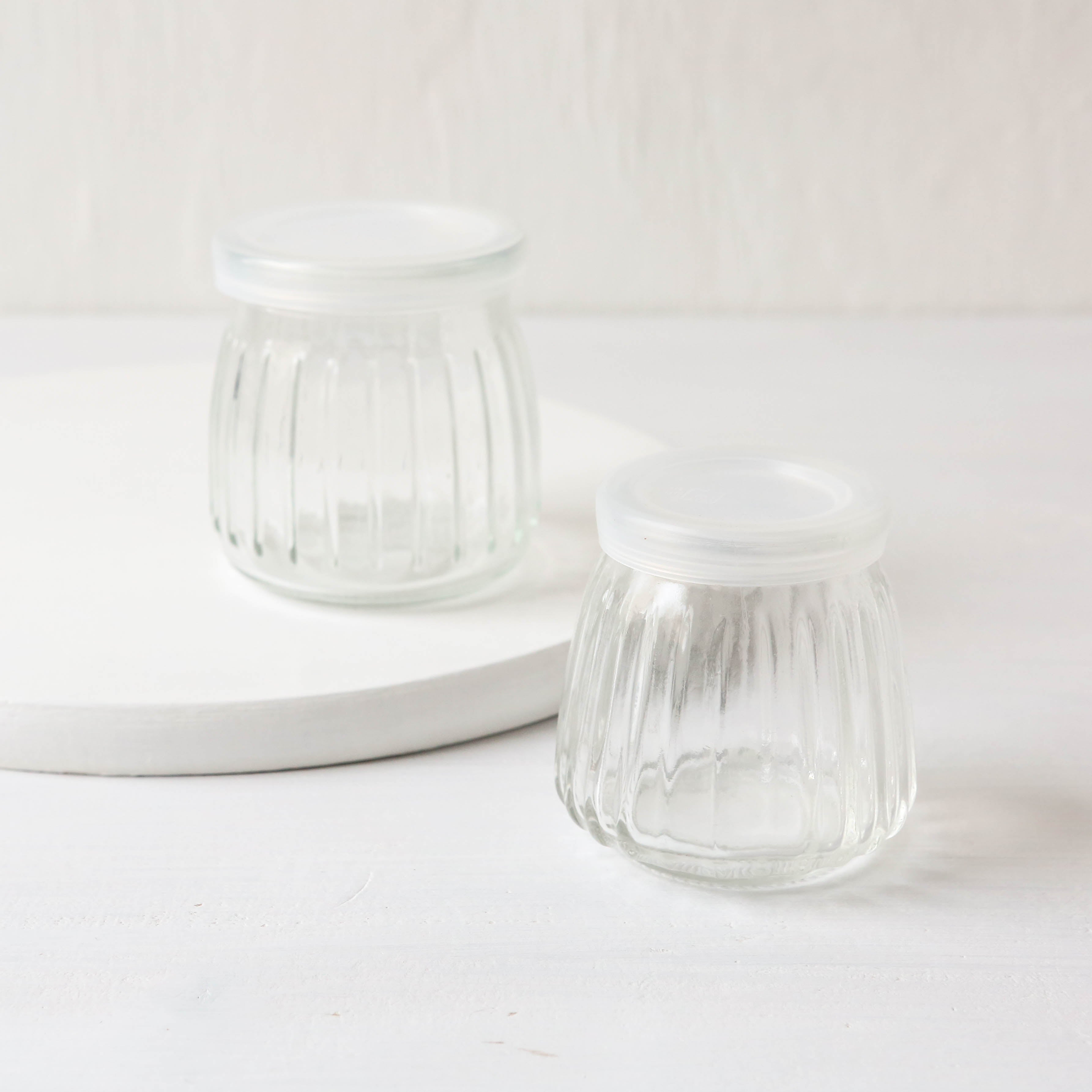 Grooved Glass Storage Jar With Lid – Berylune