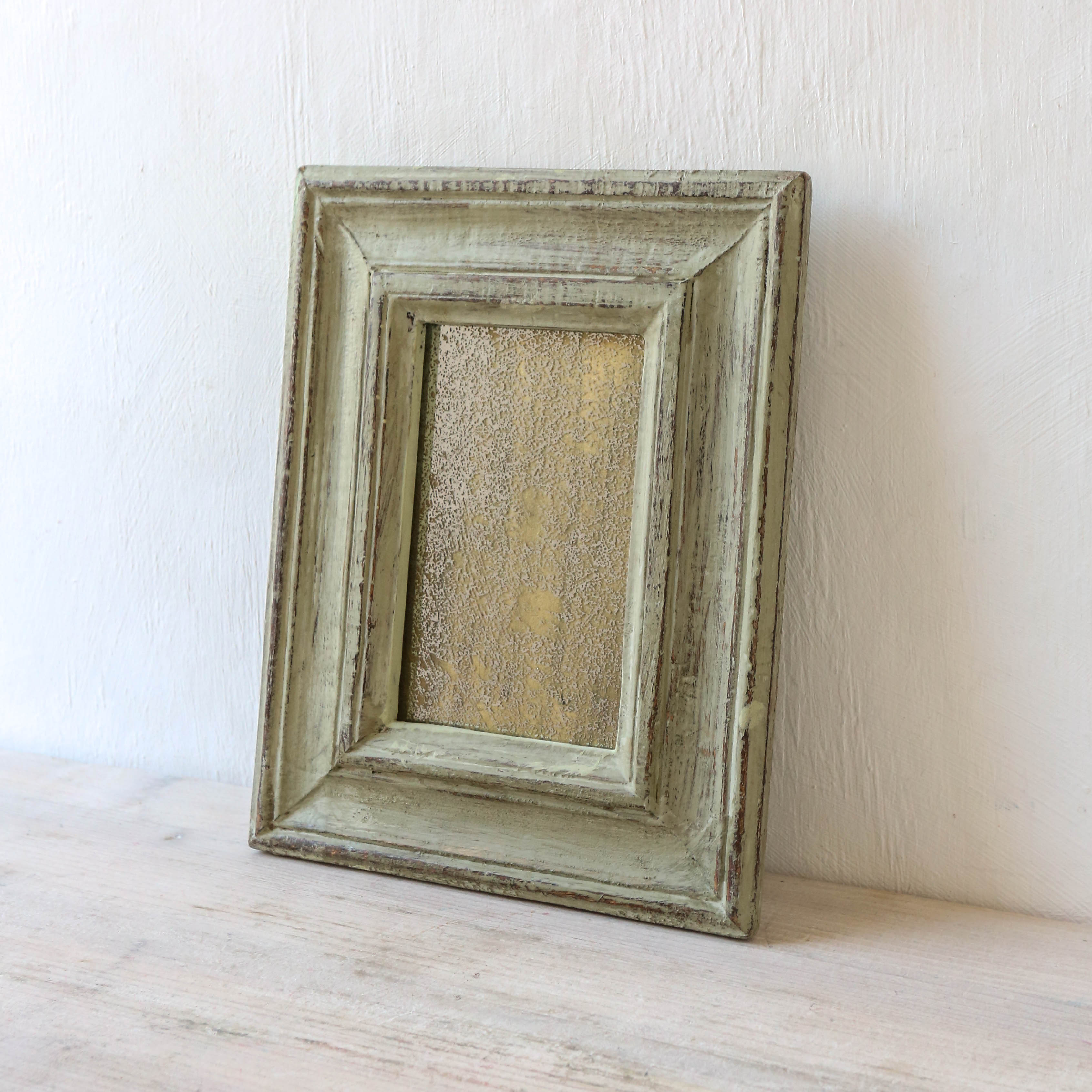 Small Distressed Rustic Mirror - Green – Berylune