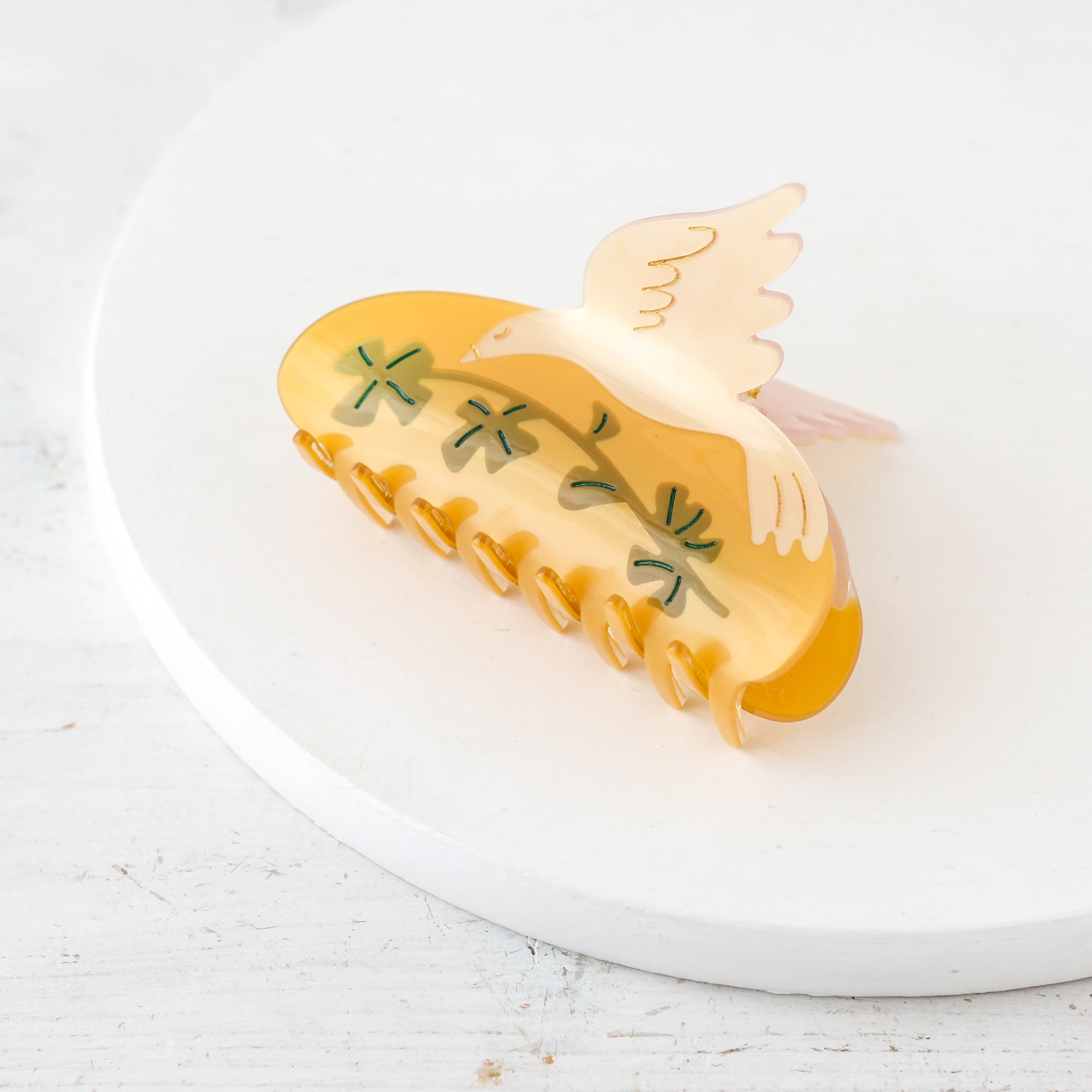 Lucky Dove White Four Leaf Clover Acetate Hair Claw – Berylune