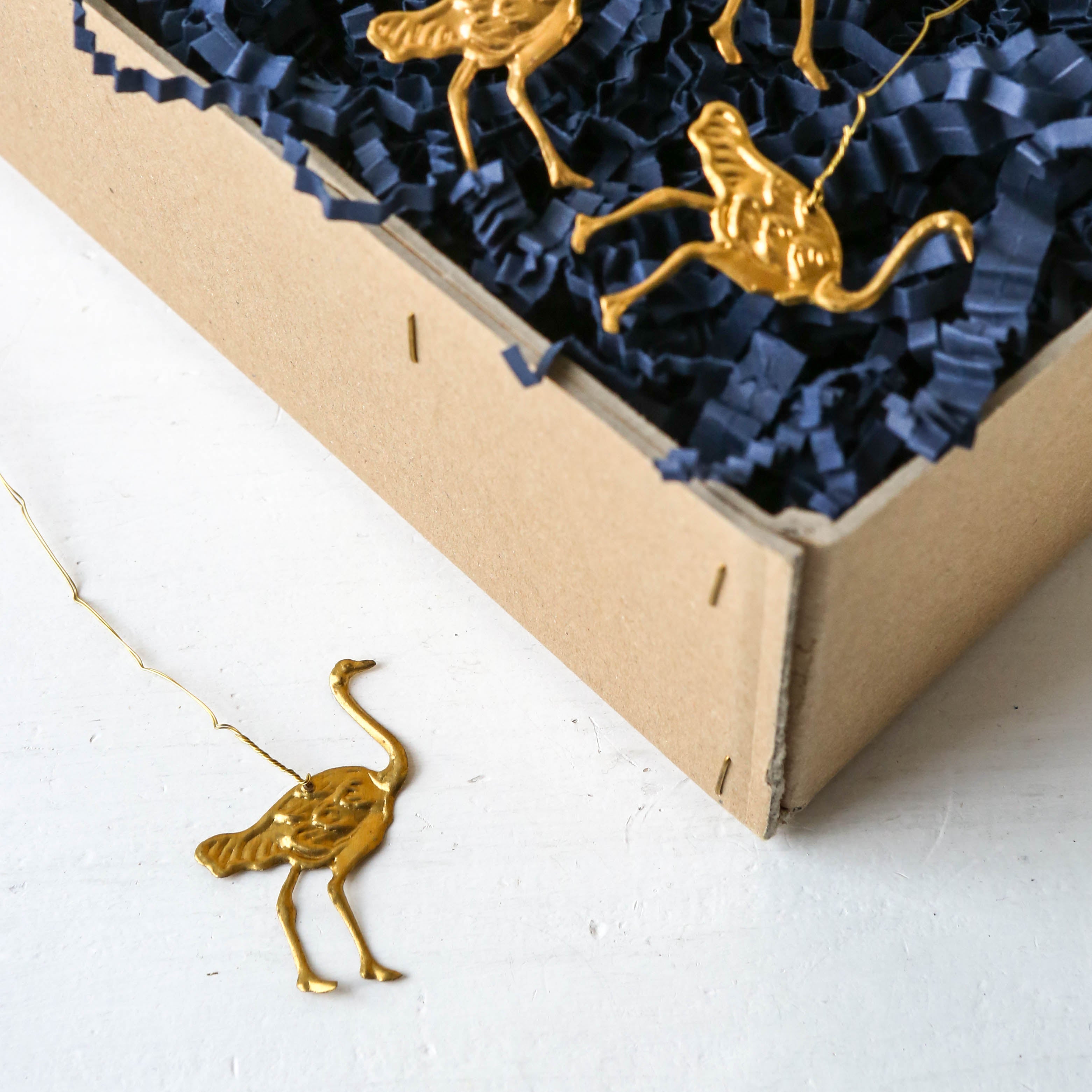 Ostrich Decoration - Pressed Antique Brass – Berylune