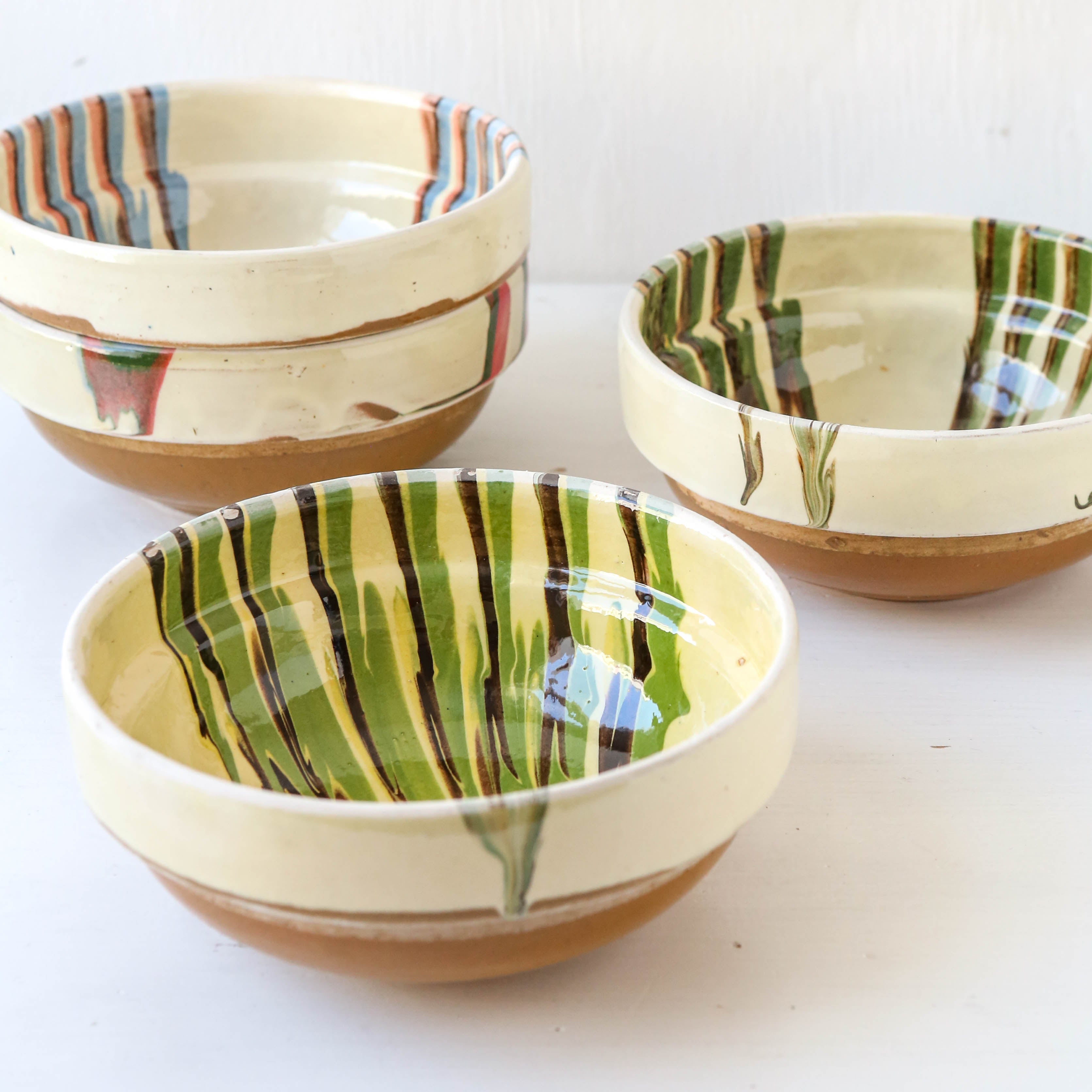 Small Romanian Slipware Folk Bowl - Cream – Berylune