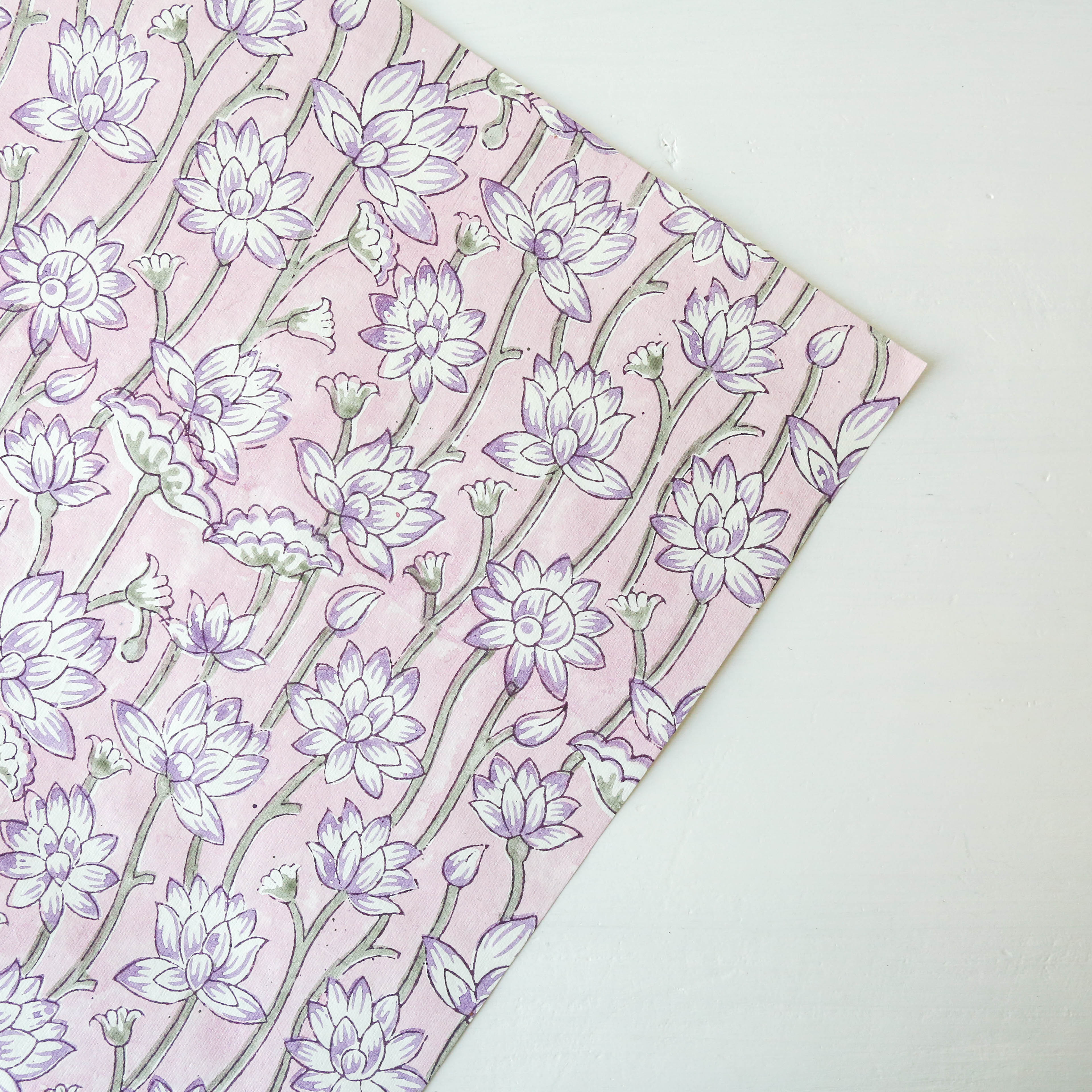 Hand Block Printed Wrap - Lotus Lavender – Berylune