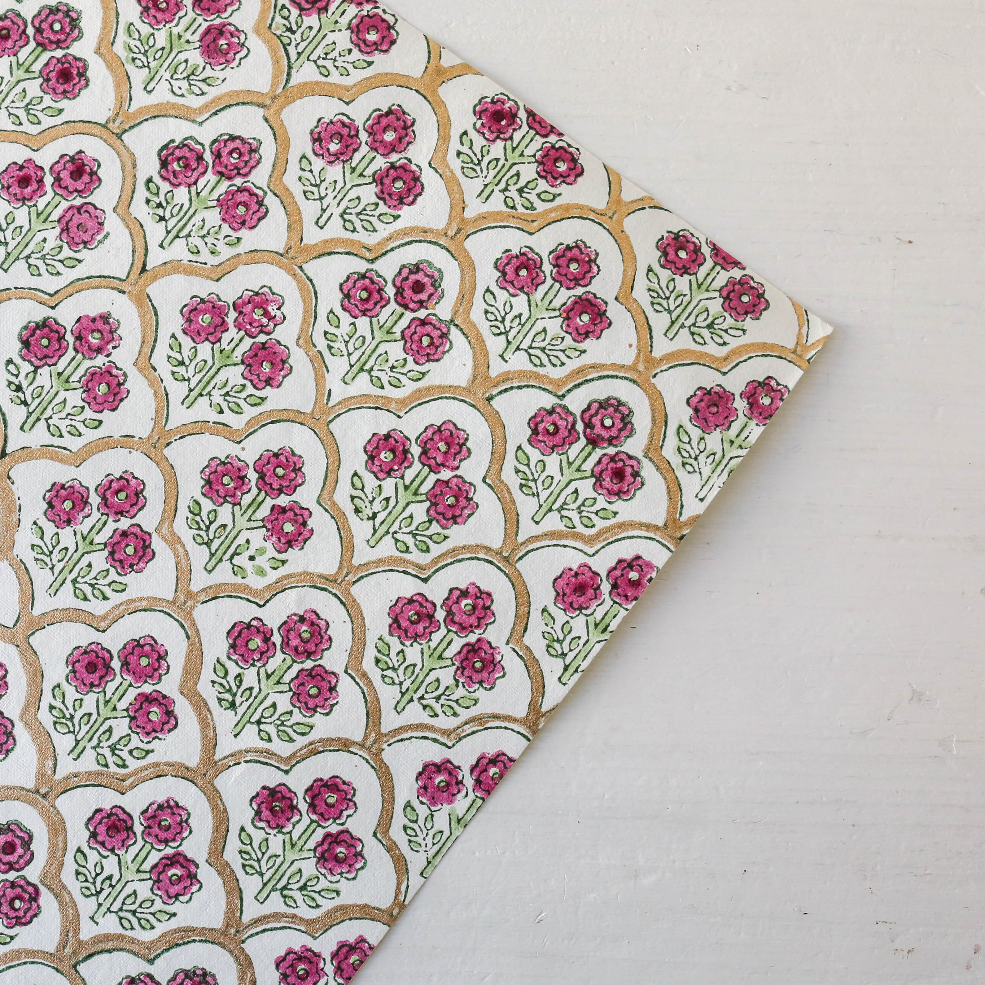 Hand Block Printed Wrap - Trellis Cherry – Berylune