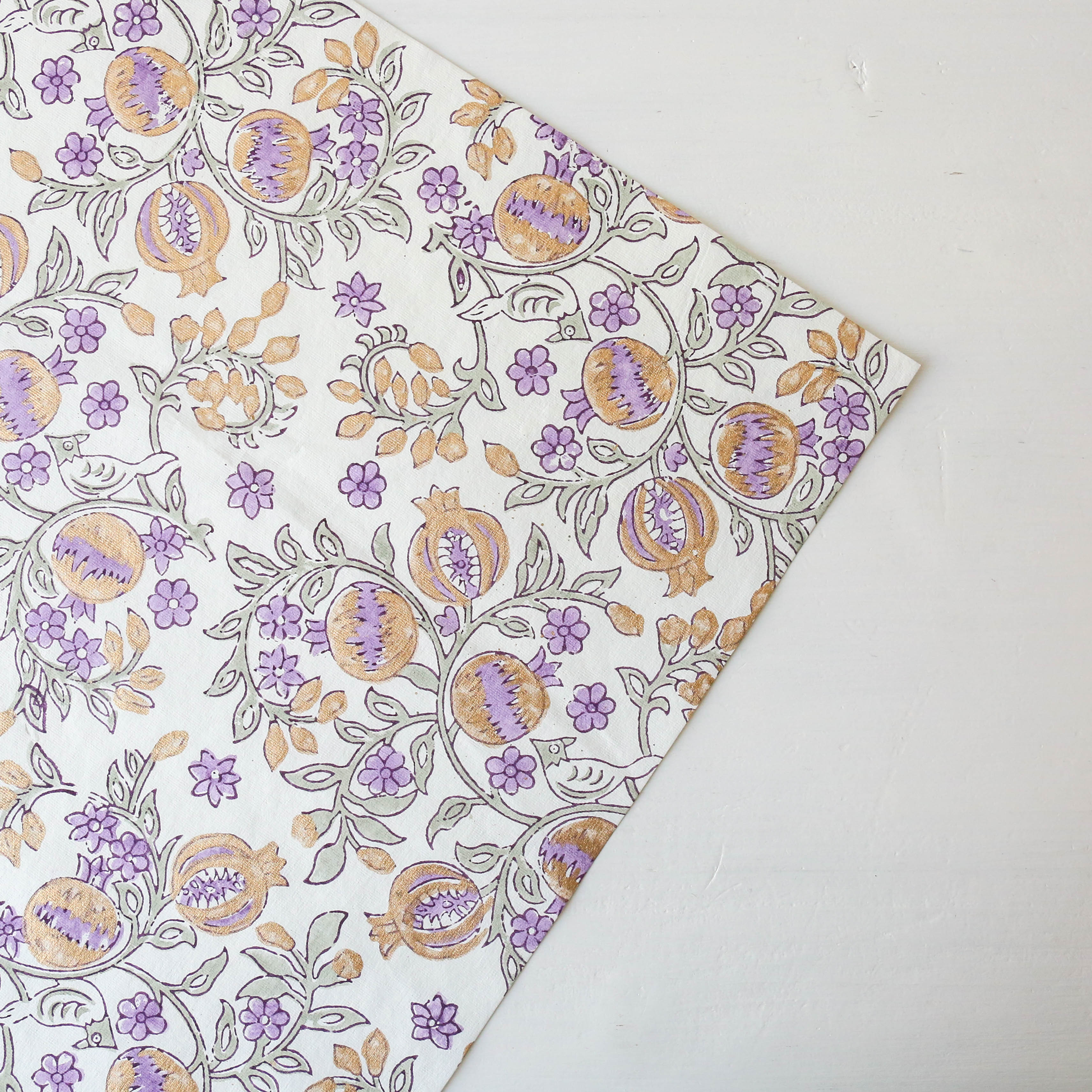 Hand Block Printed Wrap - Pomegranate Lavender – Berylune