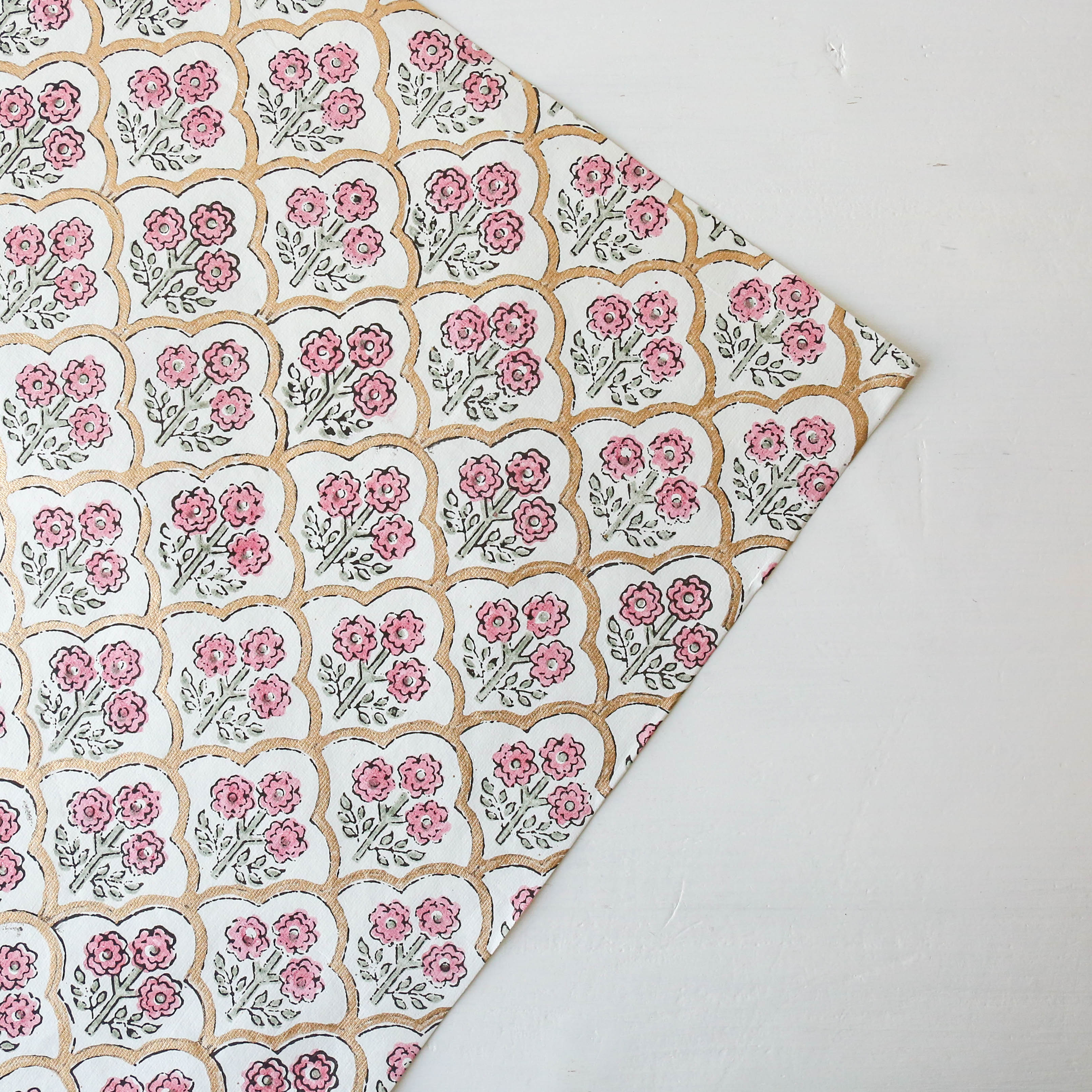 Hand Block Printed Wrap - Trellis Pink Earth – Berylune