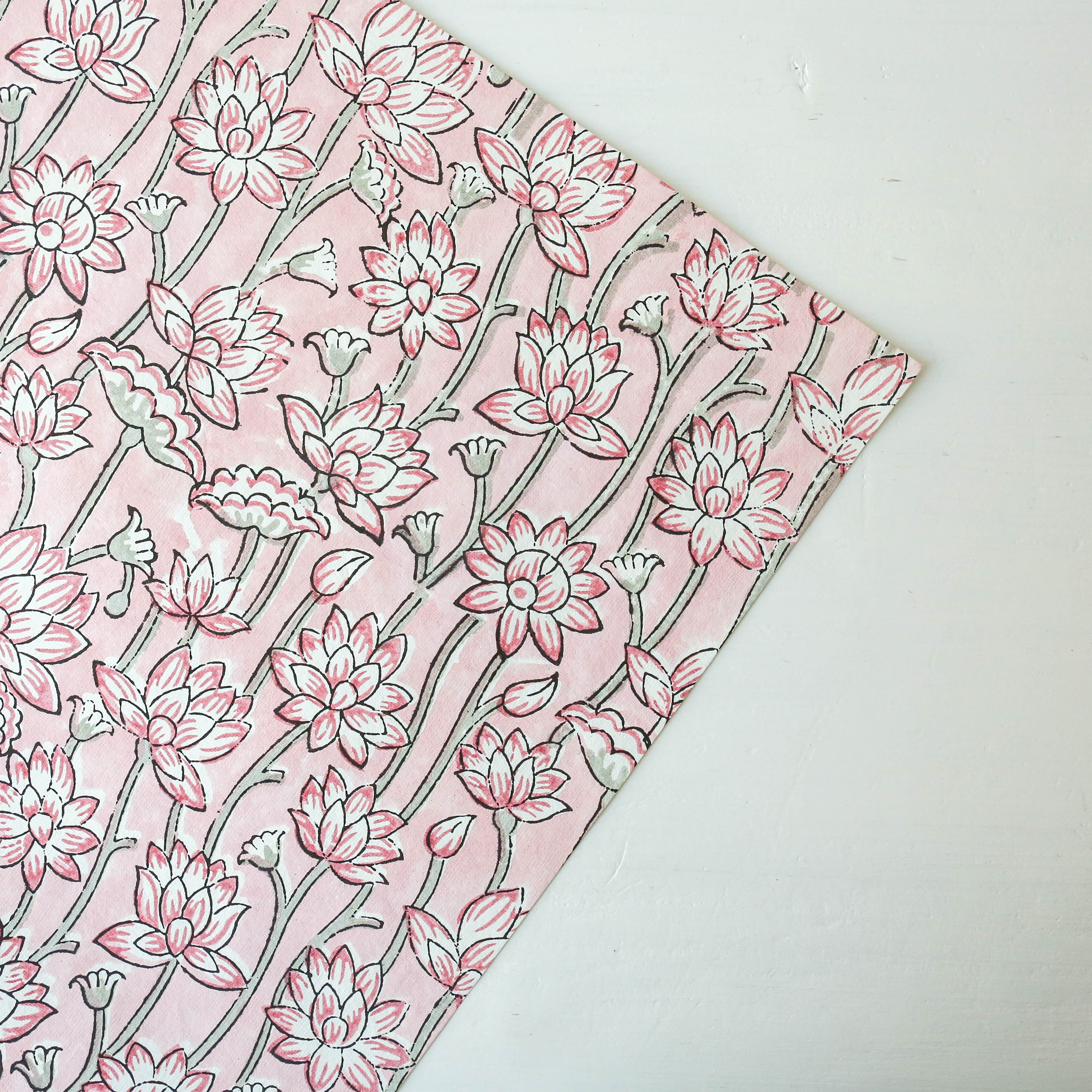 Hand Block Printed Wrap - Lotus Pink Earth – Berylune