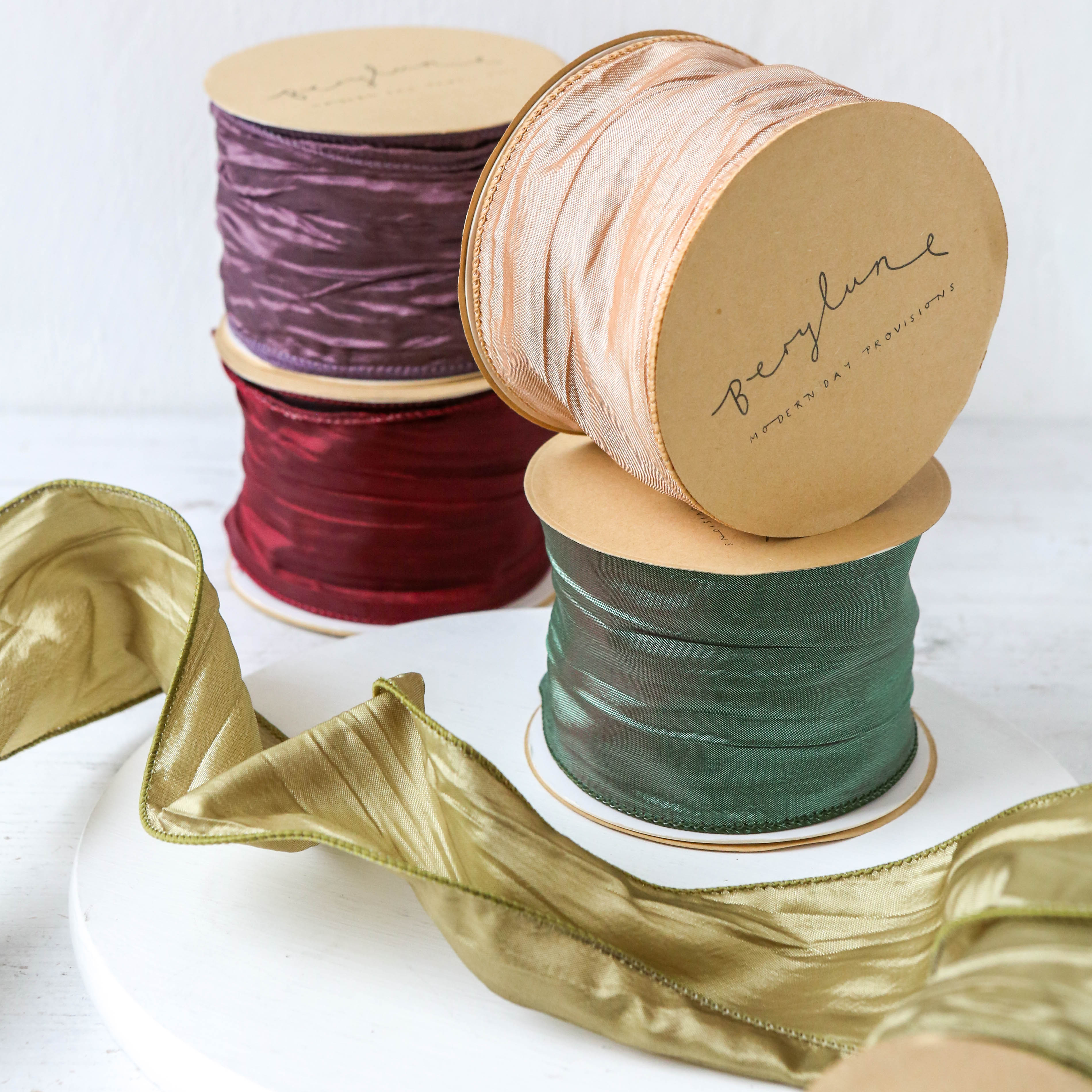 10m Roll of Wired Crushed Satin Ribbon – Berylune