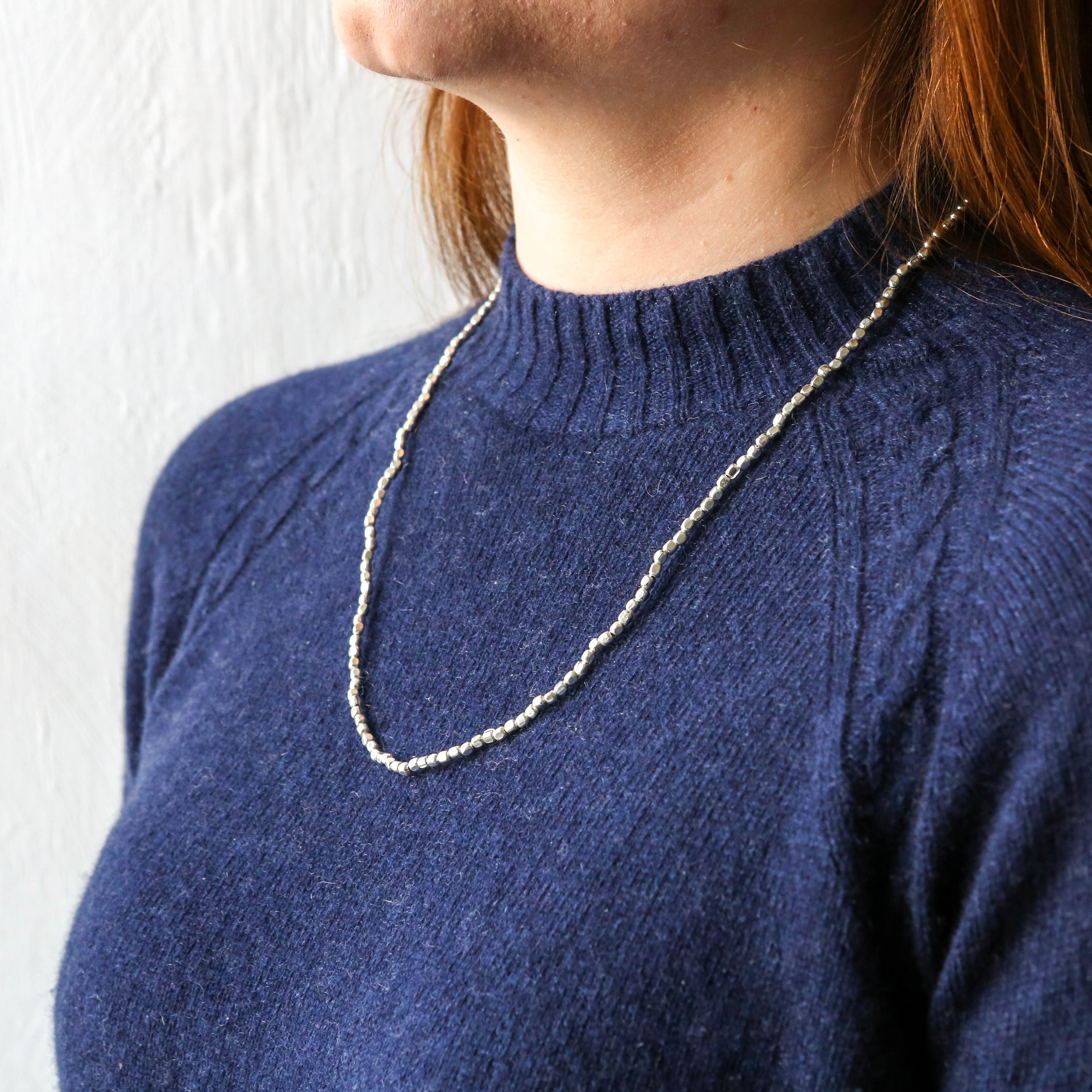 Silver Tone Strand of Metal Seed Beads - Short – Berylune