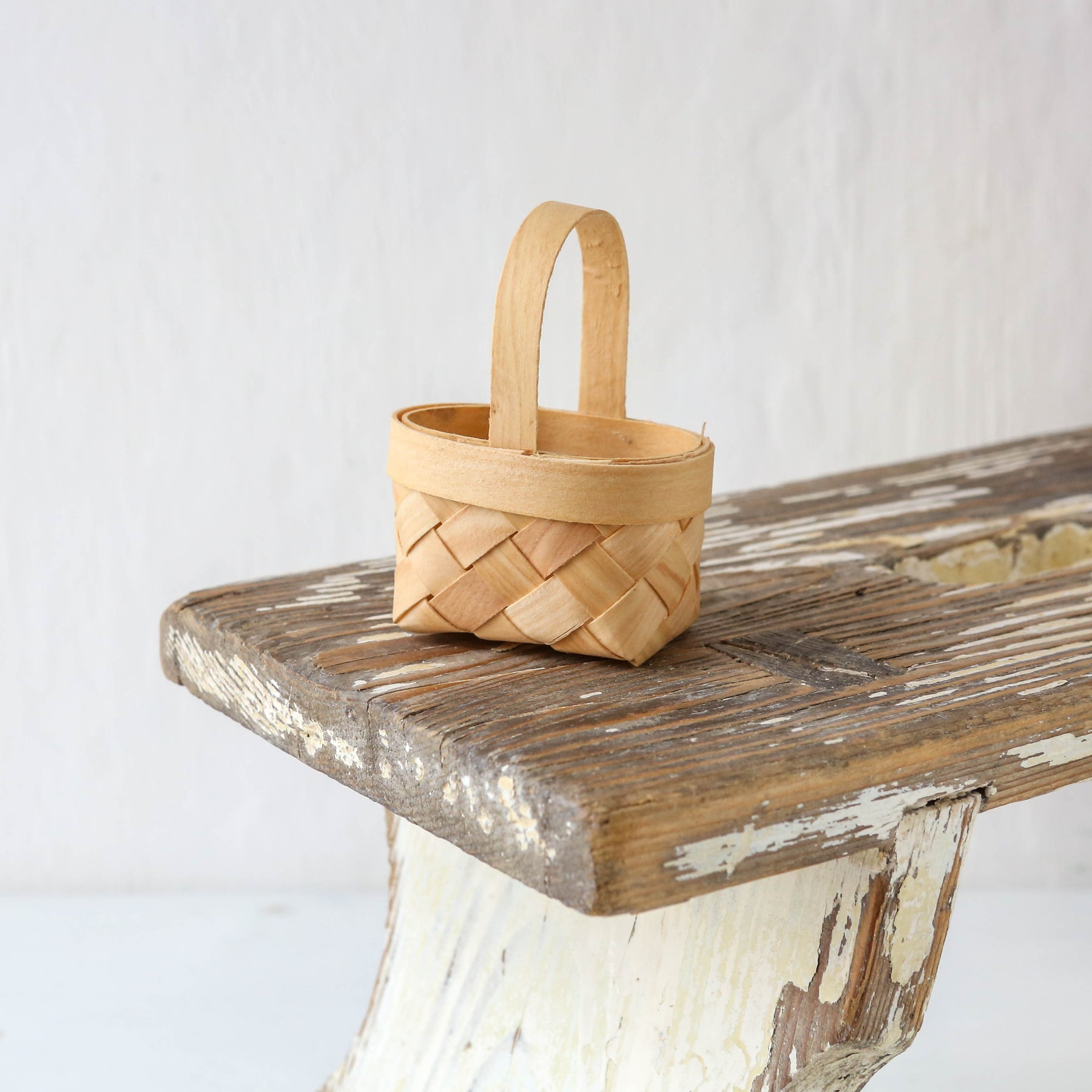 Teeny Tiny Braided Chipwood Basket with Handle – Berylune