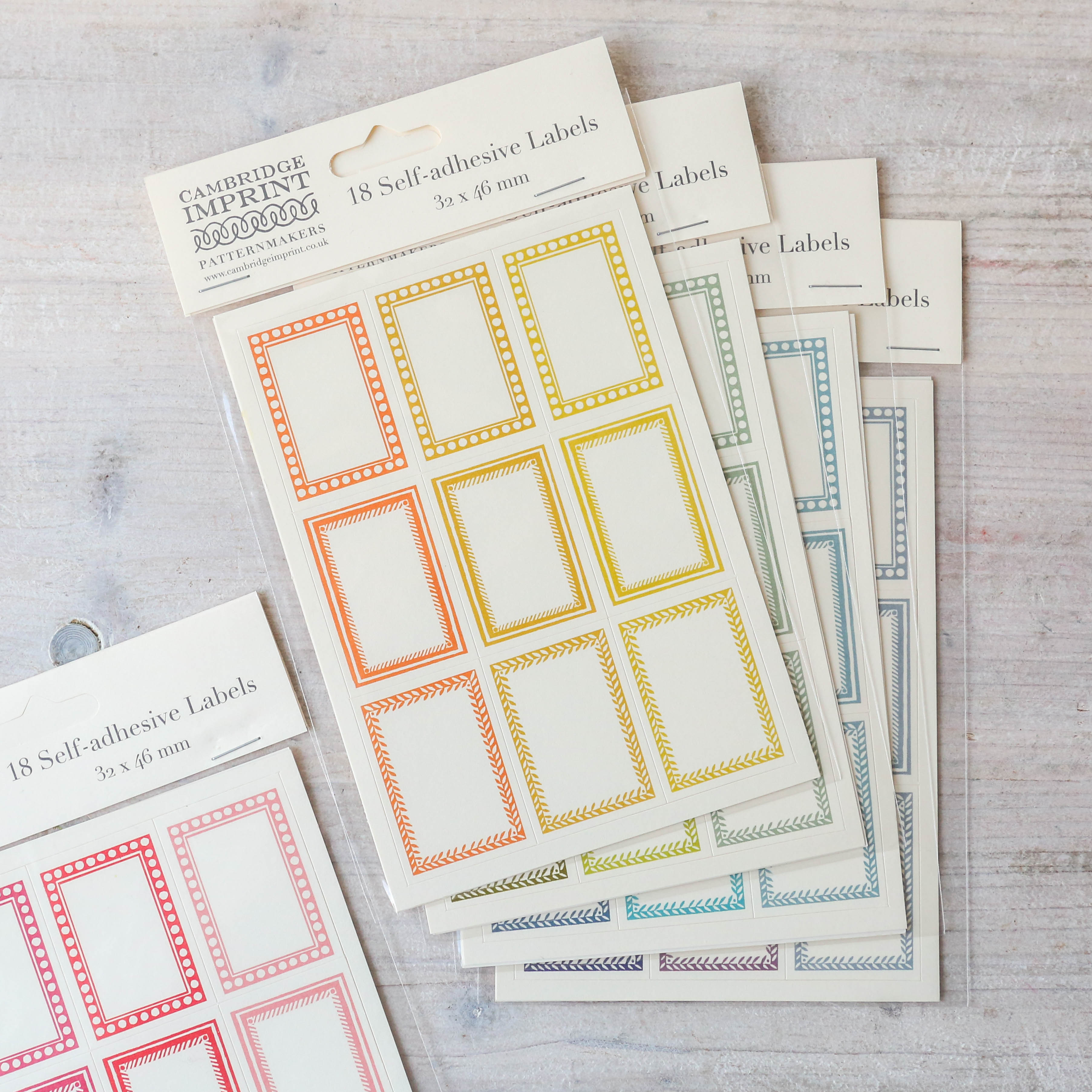 Pack of 18 Tonal Coloured Labels by Cambridge Imprint – Berylune