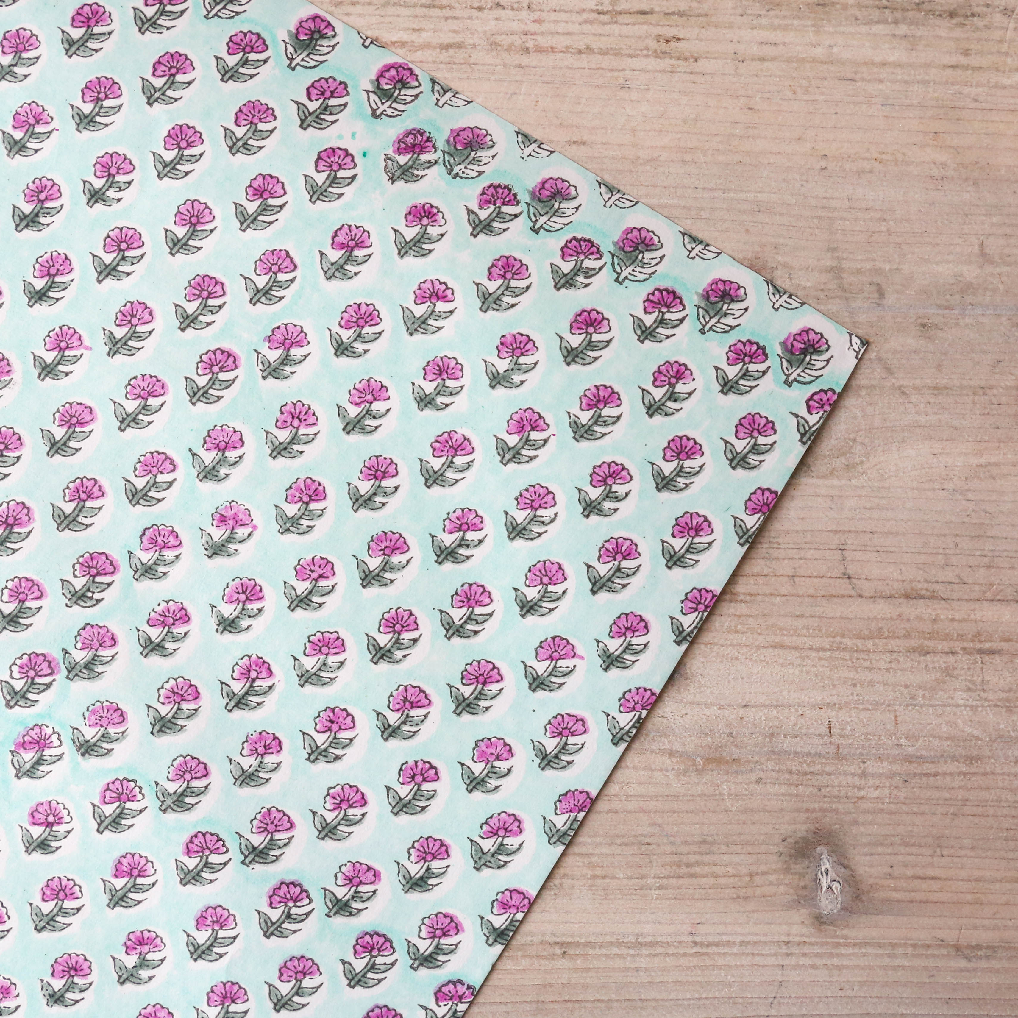 Hand Block Printed Wrap - Daisy Teal – Berylune