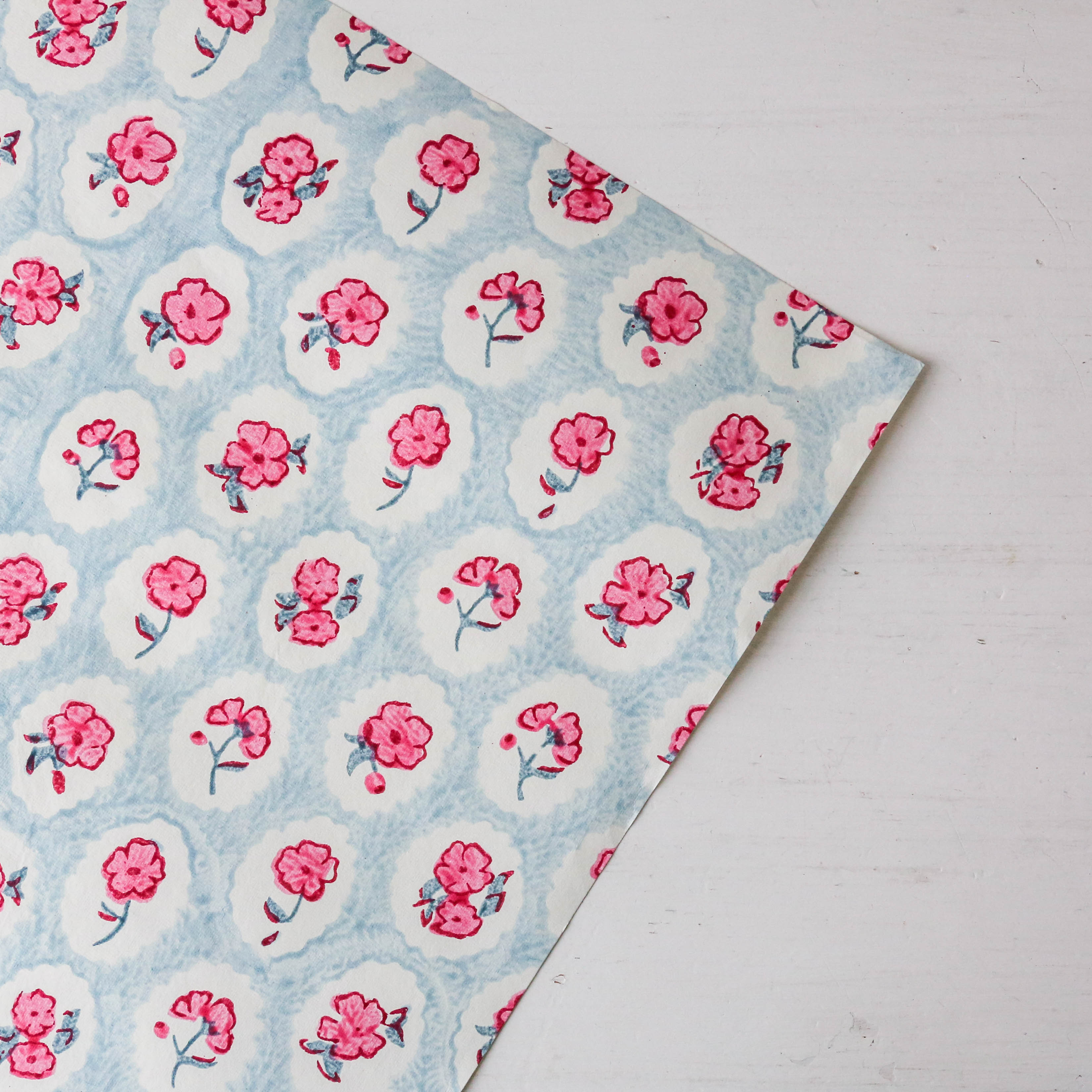 Hand Block Printed Wrap - Scallop Tiles Blue – Berylune