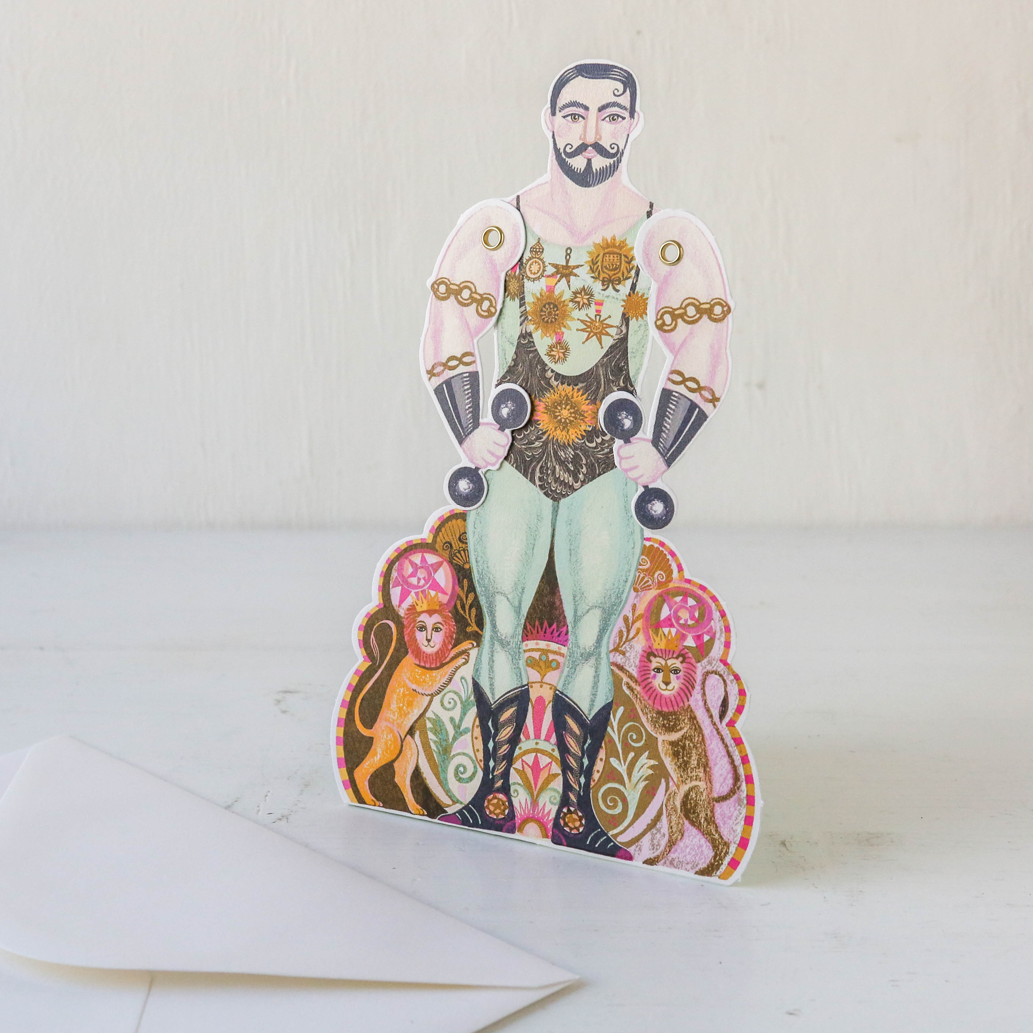 Alexander the Strongman Die Cut Card – Berylune