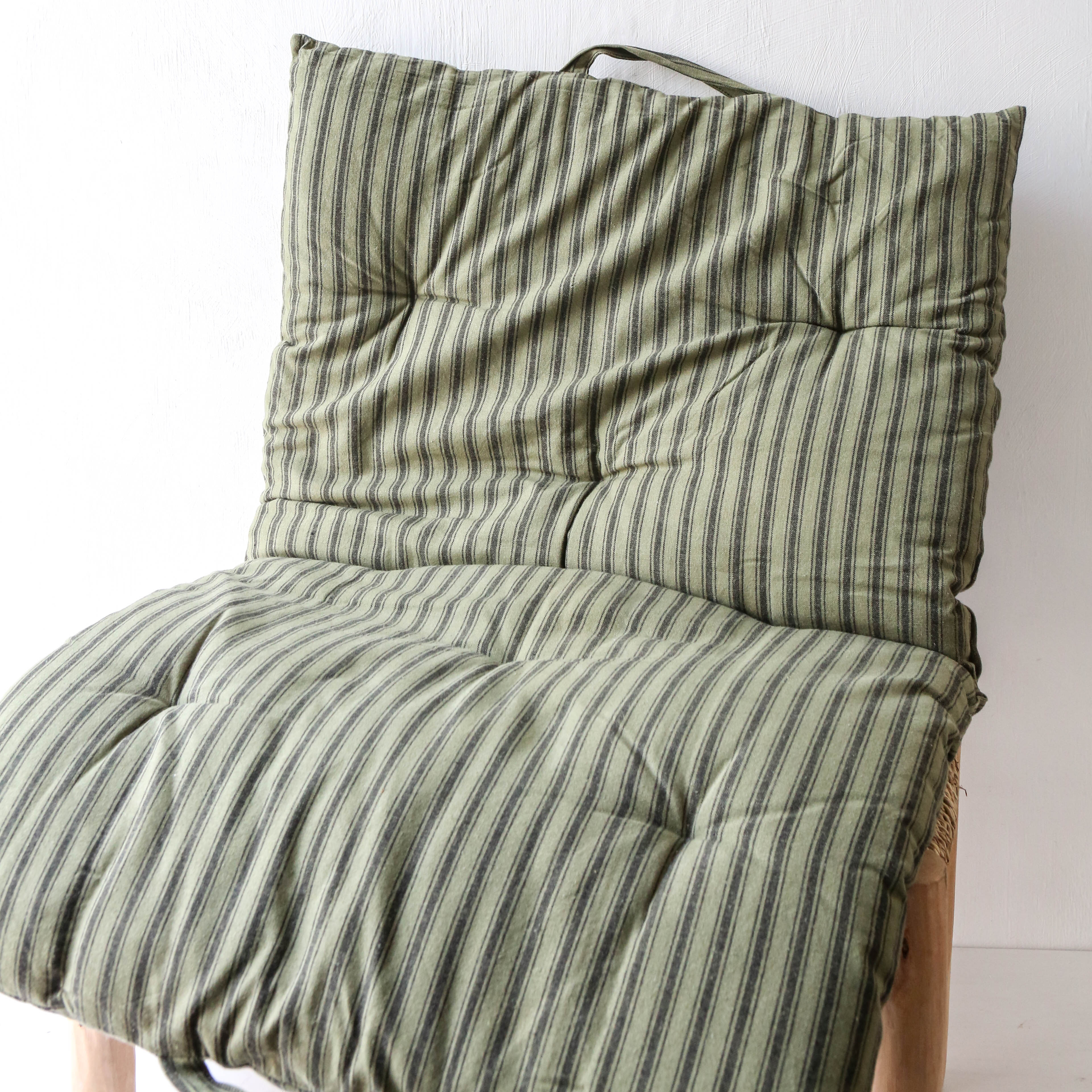 Printed Cotton Mattress - Moss Stripe – Berylune