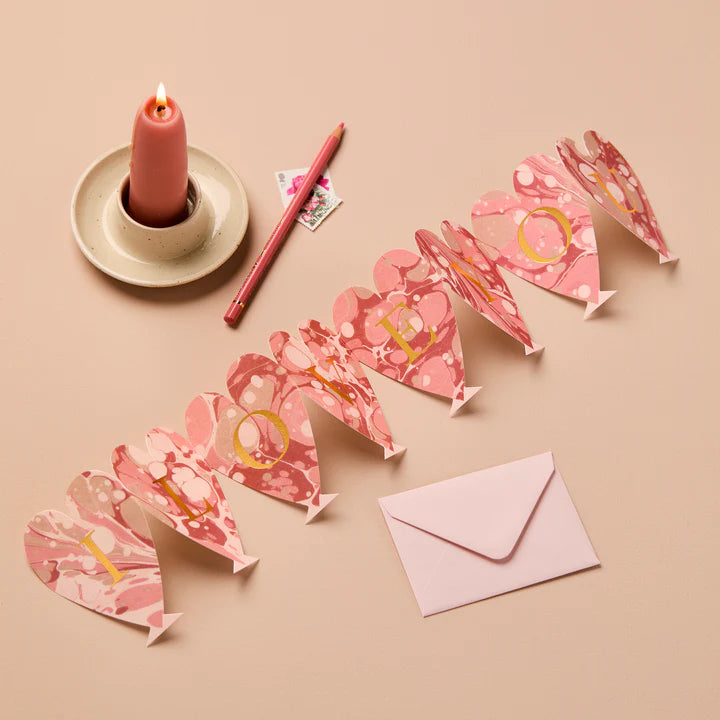 Marbled Heart Concertina Mini Card – Berylune