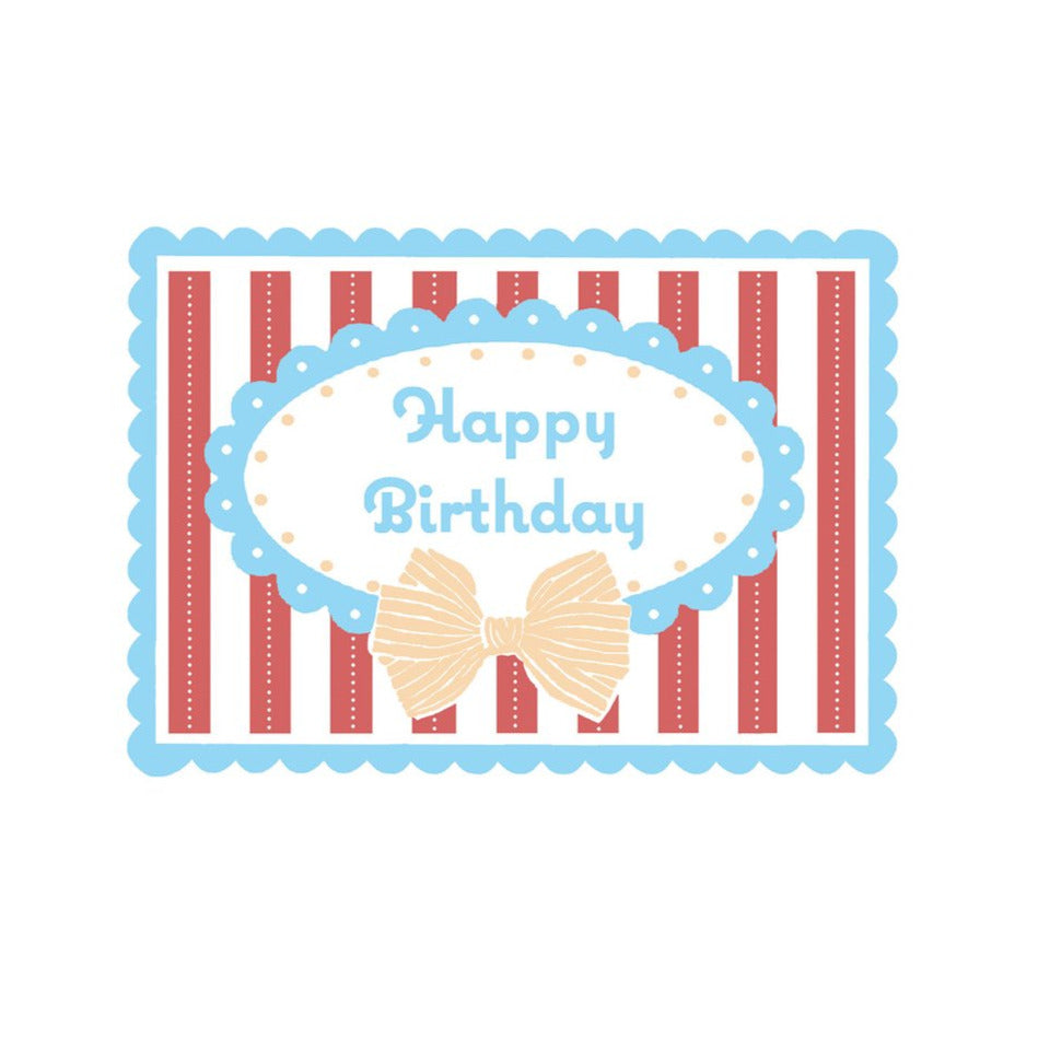 Red and Blue Bows and Ribbon Birthday Card – Berylune