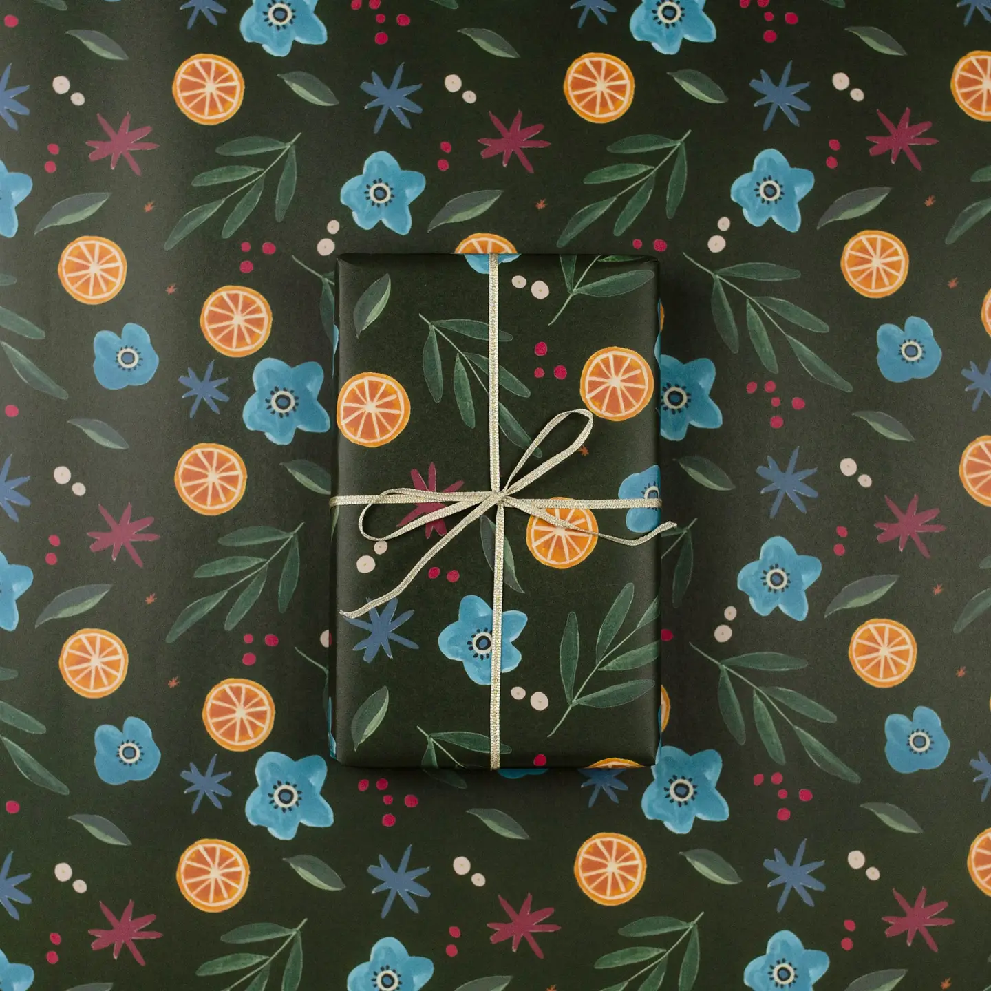 Festive Floral Wrapping Paper Sheet – Berylune