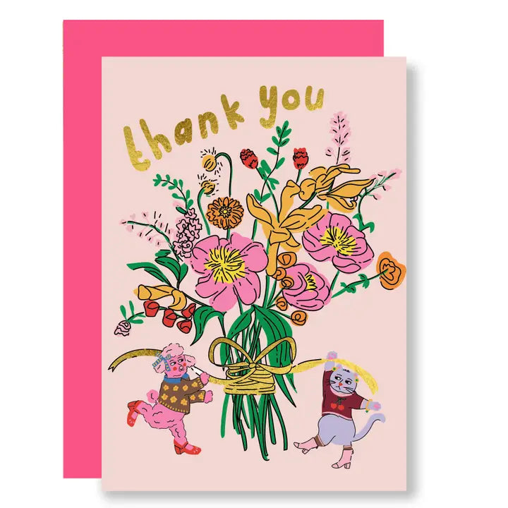 Bunch of Flowers Foiled Thank You Card – Berylune