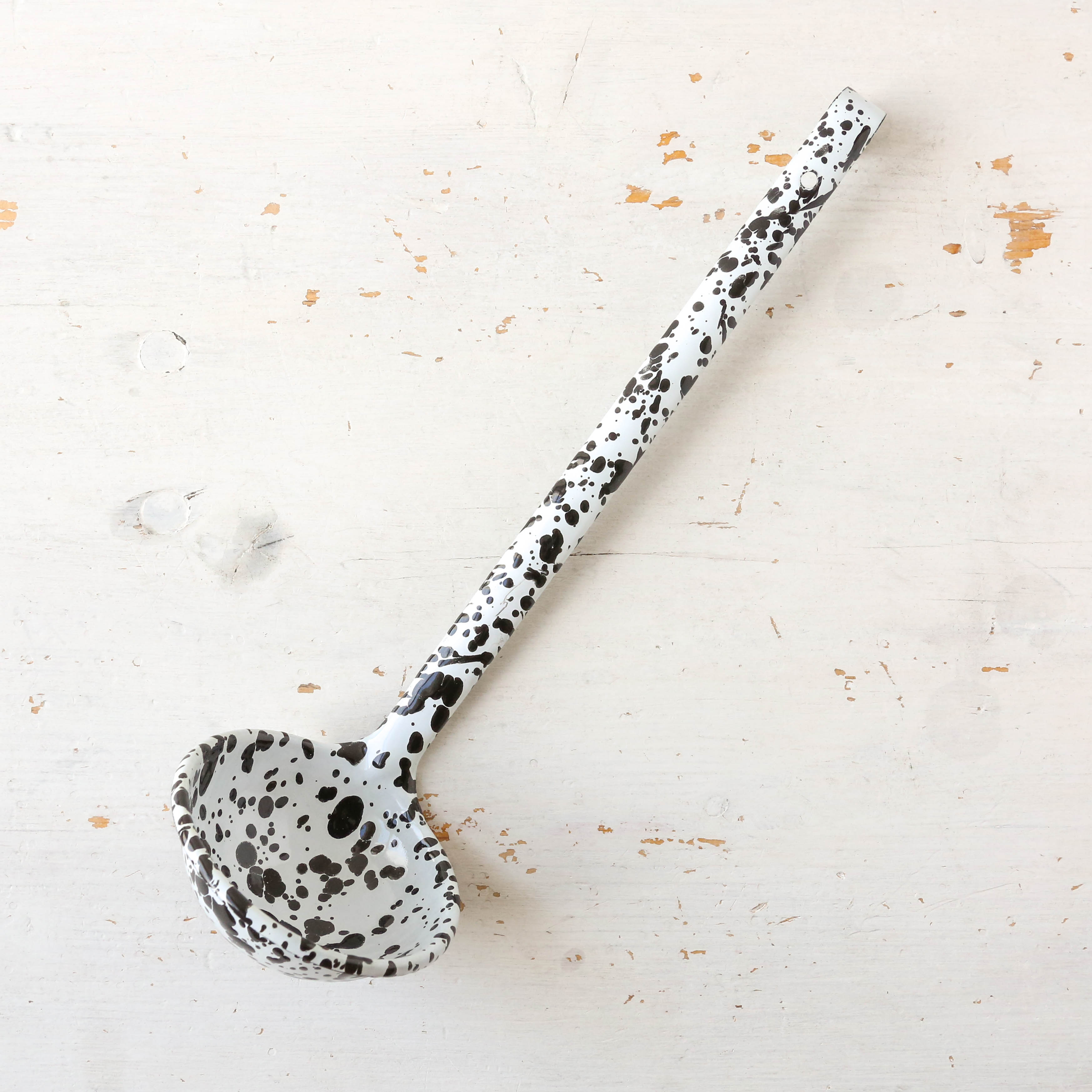 Splatter Enamel Ladle - Black and White – Berylune
