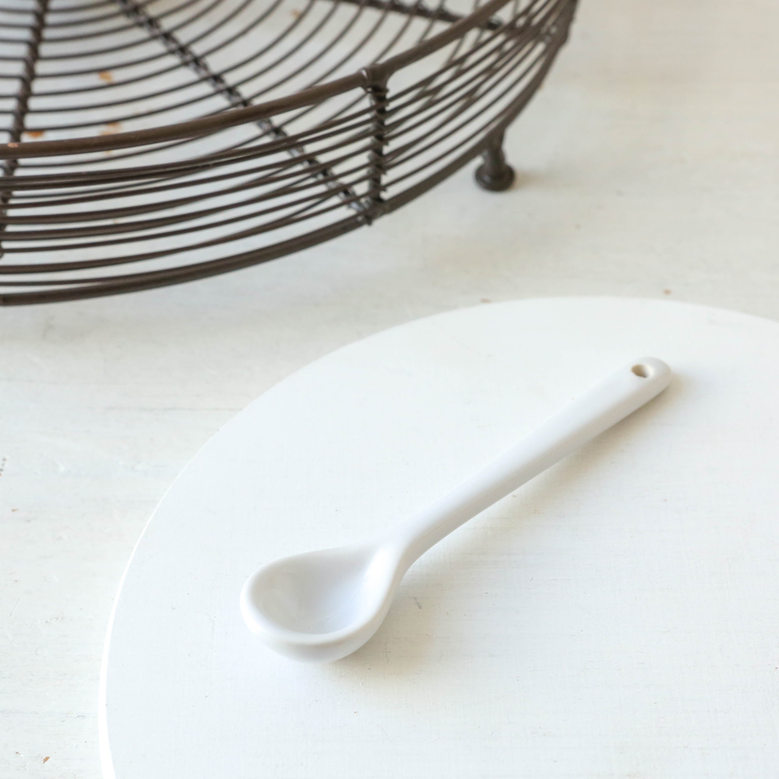 Small White Ceramic Spoon – Berylune